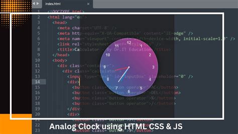 Analog Clock Using Html Css And Js Html Css Javascript Youtube