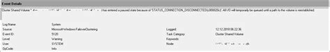 Failovercluster Eventid 5120 Status Connection Disconnected C000020c Wiki Webperfect