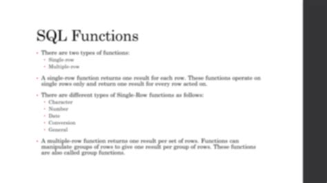 Solution Advanced Database Management System Single Row Character