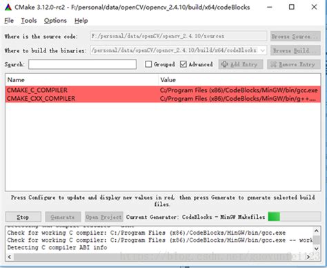 Opencv学习笔记（一） ——环境搭建：codeblocks搭建opencv Mingw版配置怎么生成 Opencv Mingw