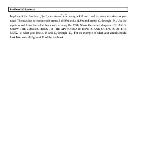 Solved Problem Points Implement The Function F A B C Chegg