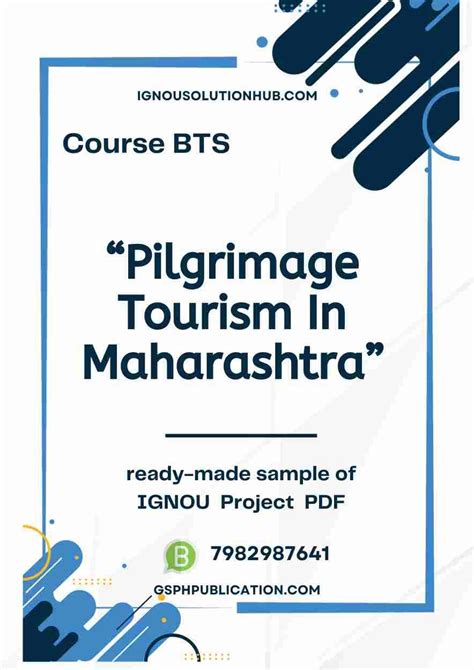 Ignou Pts 04 Project Sample 1pilgrimage Tourism In Maharashtra Ignou Solved Assignment