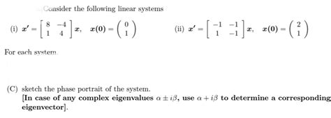 Solved Consider The Following Linear
