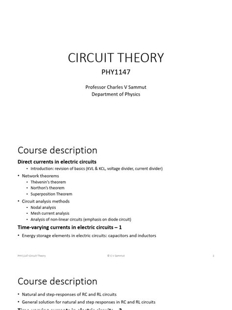 Circuit Theory 1 Pdf Electrical Network Network Analysis