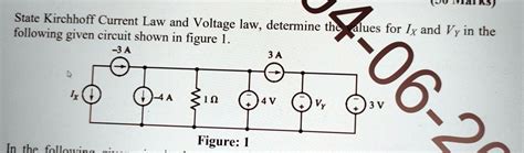 solved state kirchhoff s current law and voltage law to determine the