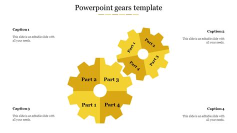 PowerPoint Gears Template For Business Processes
