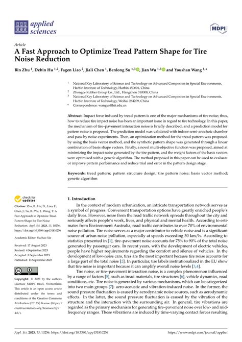 Pdf A Fast Approach To Optimize Tread Pattern Shape For Tire Noise