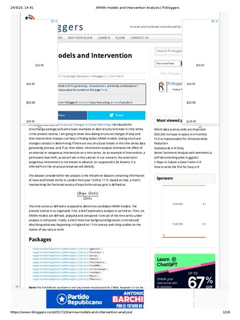 Arima Models And Intervention Analysis R Bloggers Pdf Autoregressive Integrated Moving