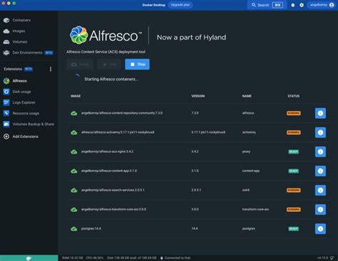 Dockerextension Alfresco Docker Containers Dockerdesktop Contentmanagement Hyland Amy Bass