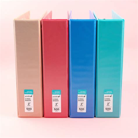 2 Inch Binder 4 Pack Multicolor Yoobi
