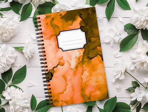 Watercolor Orange Gift Notebook Cute Journal Smoke Waves A Notebook Thin Nature Journal