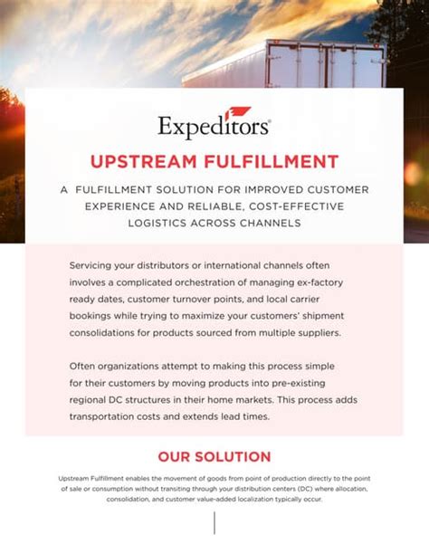 Upstream Fulfillment Pdf