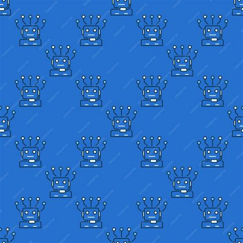 Premium Vector Artificial Intelligence Robot Chatbot Vector Ai Chatbot Colored Seamless Pattern