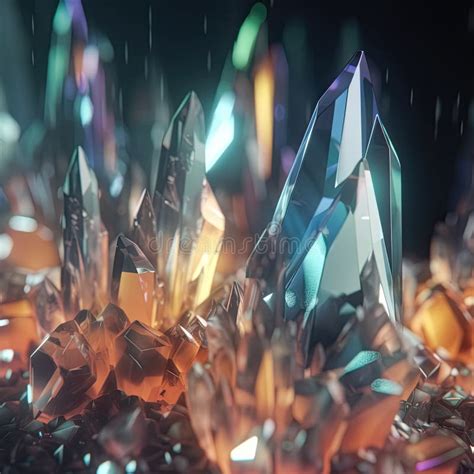 Shiny Iridescent Crystal Glass Prisms With Color Spectrum Rays Abstract Background Generative