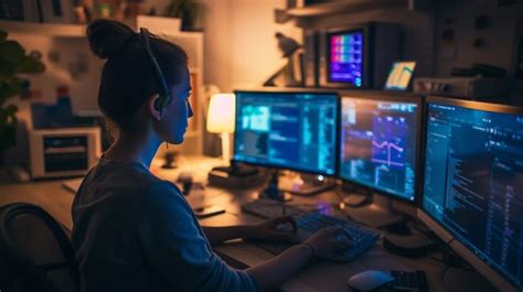 free focused coding session image download at stockcake