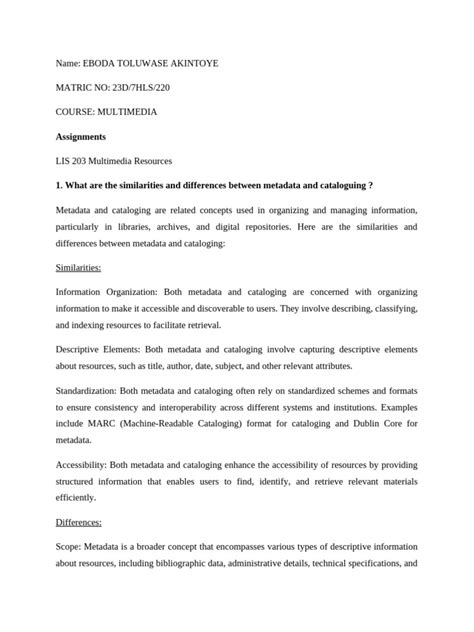 Assignment Pdf Metadata Multimedia