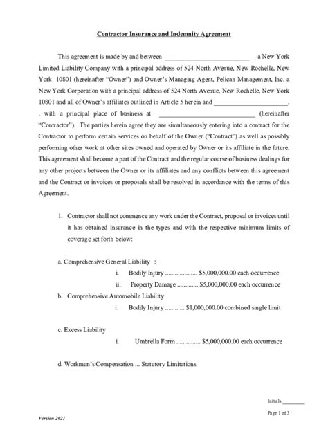 Fillable Online Contractors Indemnity Sample Clausesmutual Indemnification Clause Independent