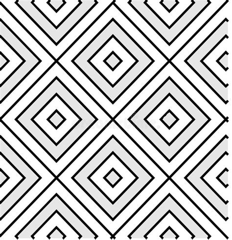 Concentric Squares Black And White Seamless Pattern Stock Vector