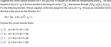 solved suppose the vector valued function r t tt g t