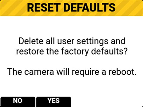 reset defaults