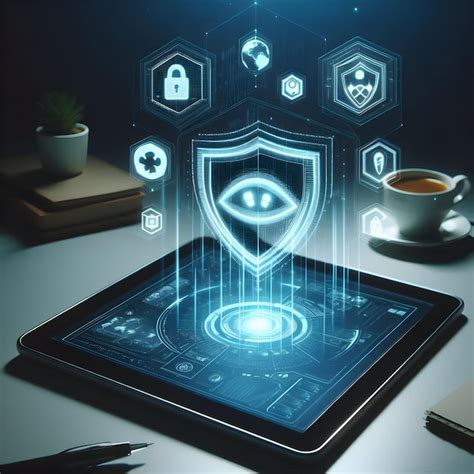 3d Laptop Icon With Holographic Ai Qa And Risk Management Icons Modern Workspace Concept