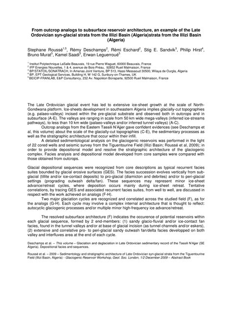 Pdf From Outcrop Analogs To Subsurface Reservoir Architecture An