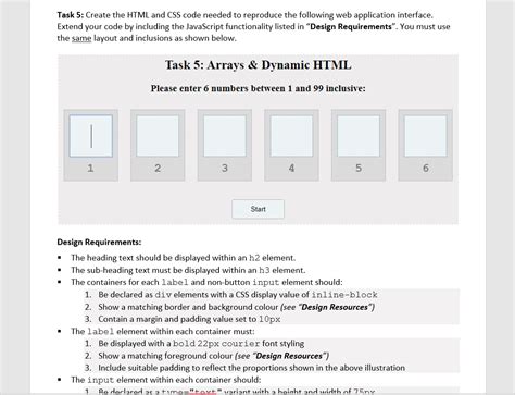 Solved Task 5 Create The Html And Css Code Needed To