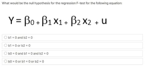 solved what would be the null hypothesis for the regression