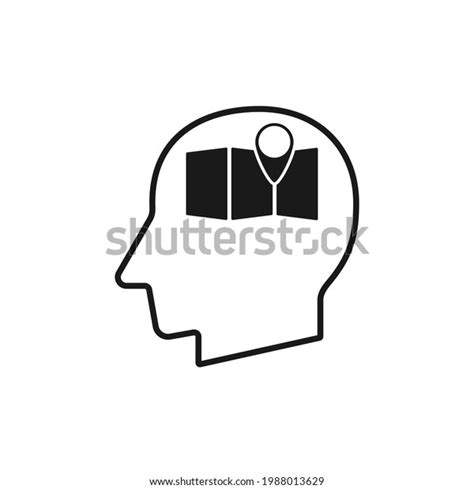 Human Head Map Pointer Sign Silhouette Stock Vector Royalty Free