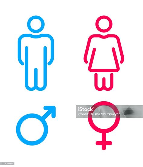 남성 및 여성 사용자 아바타 남자와 여자의 상징 신사 와 레이디 화장실 아이콘 세트입니다 성별 벡터 아이콘 가정의 방에 대한