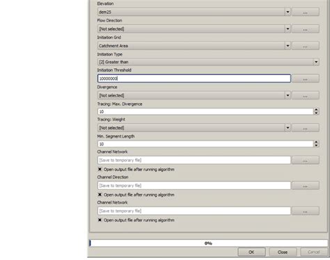 Interface Of Channel Network Algorithm Operation In QGIS Download Scientific Diagram