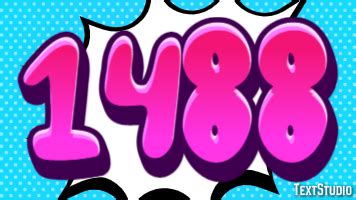 1488 Text Effect and Logo Design Number