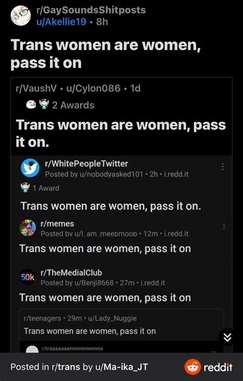 Trans Women Are Women Pass It On Rtrans
