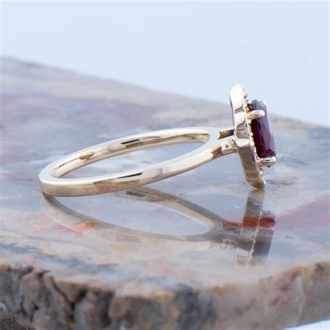 Vintage Oval Lab Grown Ruby Ring Teneff Jewelry