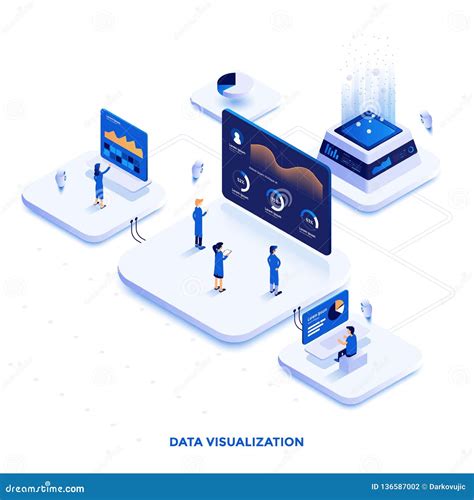 Flat Color Modern Isometric Illustration Design Data Visualization Stock Vector Illustration