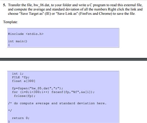 Solved 5 Transfer The File Hw 06 Dat To Your Folder And Chegg Com