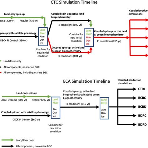 of model spin‐up steps and simulation campaign initialization a ctc