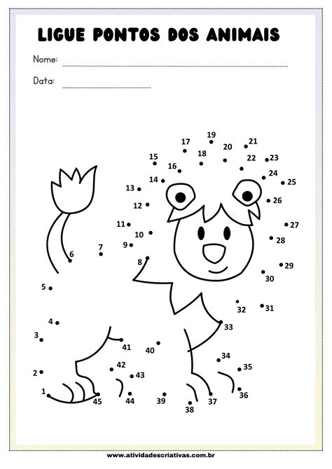 Atividades Criativas Atividades De Sequência Numérica Ligue Pontos Para Imprimir