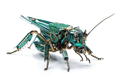Premium Ai Image Image Of A Grasshopper Modified Into A Robot On A White Background Insect