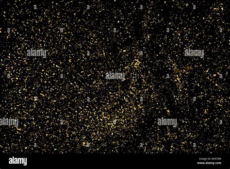 Gold Glitter Texture Isolated On Black Amber Particles Color Celebratory Background Golden