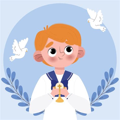 첫 영성체 그림 무료 벡터