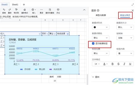飞书表格如何让折线图每个点都显示数据？ 电脑版飞书表格折线图每个点都显示数据的方法 极光下载站