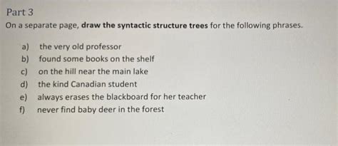 Solved Part On A Separate Page Draw The Syntactic Chegg