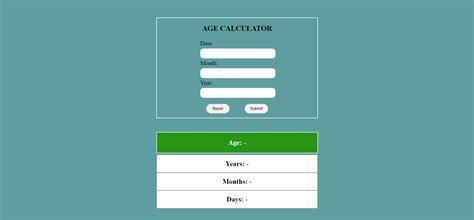 Built An Age Calculator Using Html Css And Javascript Vikas Rajput