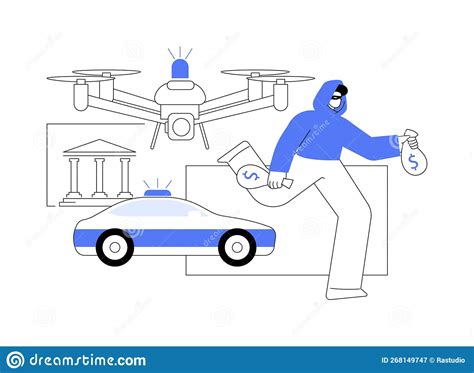 Law Enforcement Drones Abstract Concept Vector Illustration Stock Vector Illustration Of