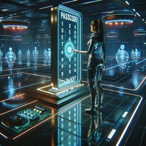 Futuristic Passcode Entry With Neon Lights High Tech Security Scene Ai Art Generator Easy
