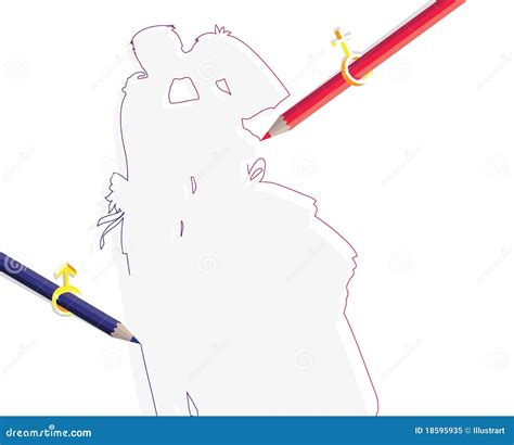 Pencils With Sex Symbols Drawing Wedding Couple Royalty Free Stock Photo Image 18595935
