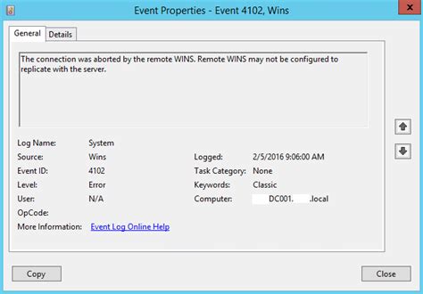 Solved Error Remote WINS May Not Be Configured To Replicate With The Server Server 2012