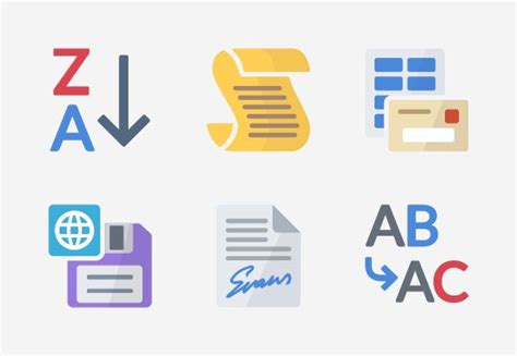 Flat Design Word Processing Set 3 Icons By Axialis