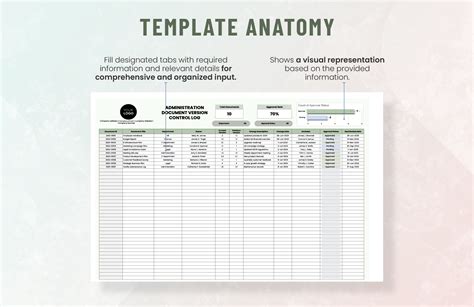 Administration Document Version Control Log Template In Excel Google